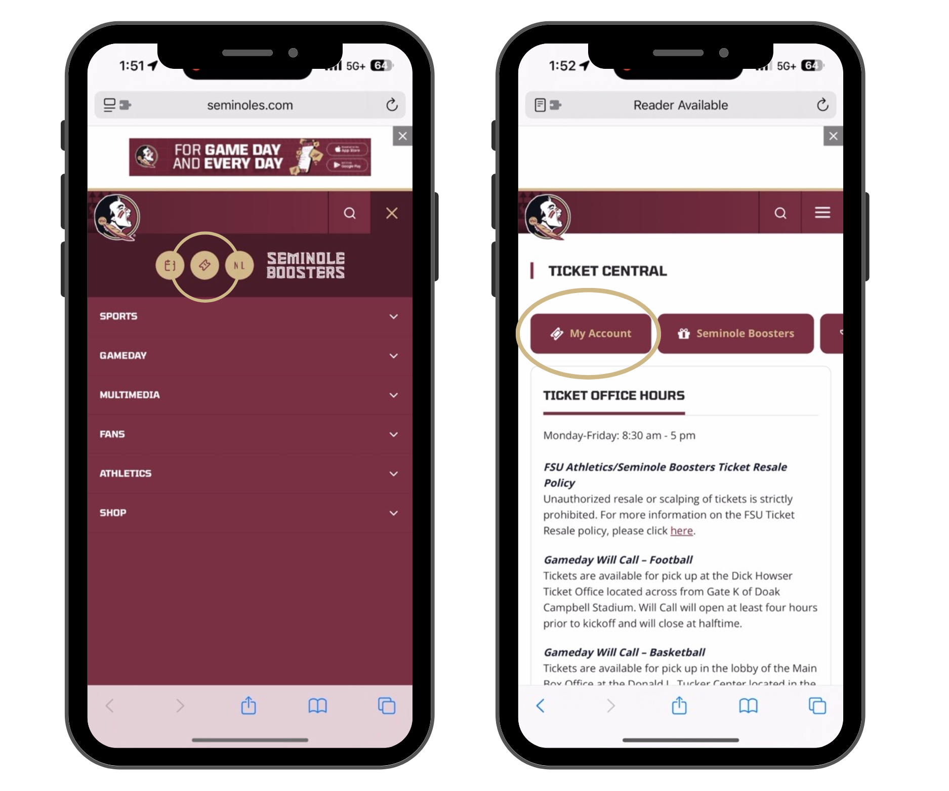 Step 2: Log in to your Seminoles.com account using your password or one ...
